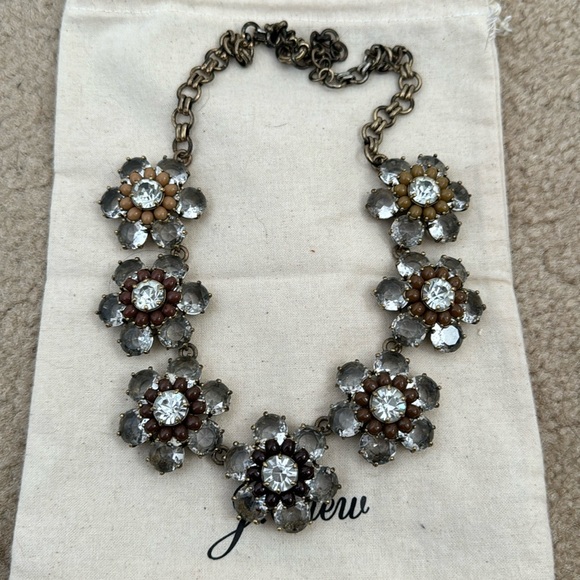 J. Crew | Jewelry | Vintage Jcrew Flower Brass Necklace | Poshmark
